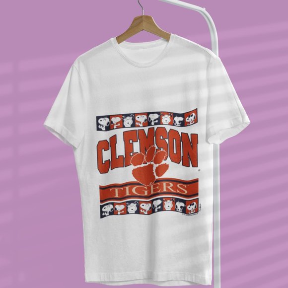 Shirts Vintage 197s Clemson University Tigers X Snoopy Shirt Clemson